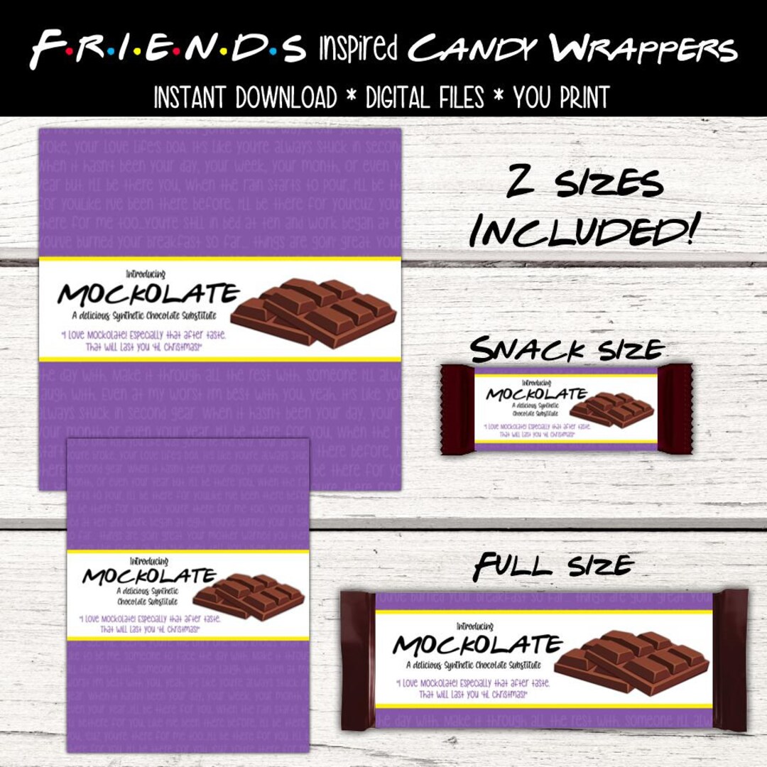 Friends Inspired Candy Bar Wrappers. Friends Birthday Party Favors ...