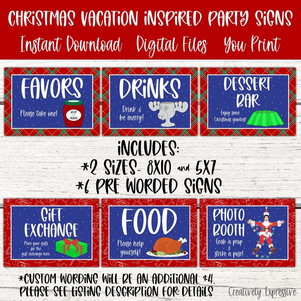 Christmas Vacation Inspired Party. Christmas Vacation Party Signs ...