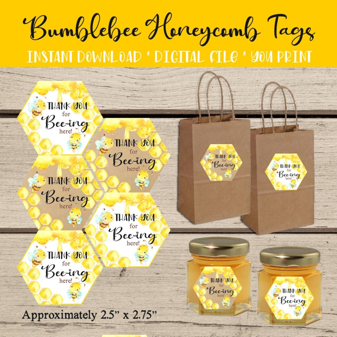 Bumblebee Birthday Party Thank You Tags. Bee Baby Shower Favor Tags ...