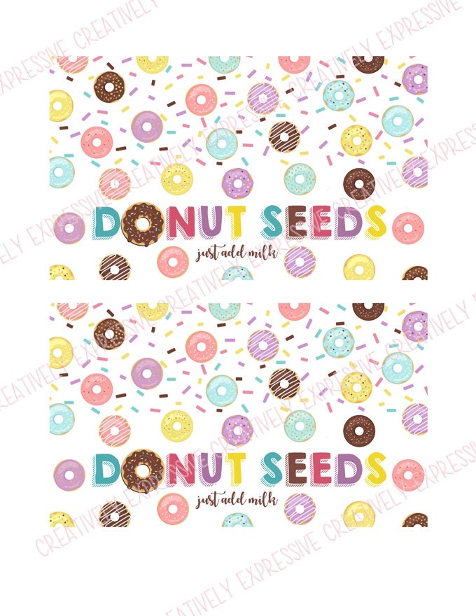 Donut Seed Bag Topper. Donut Seeds. Donut Seed Treat Topper. Donut ...