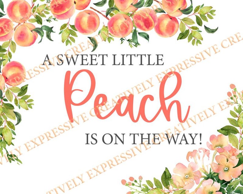 Peach Baby Shower. Peach Baby Shower Signs. Peach Table Signs. | Etsy