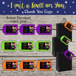 Halloween Party Thank You Tags. Hocus Pocus Inspired Favor Tags. I Put ...