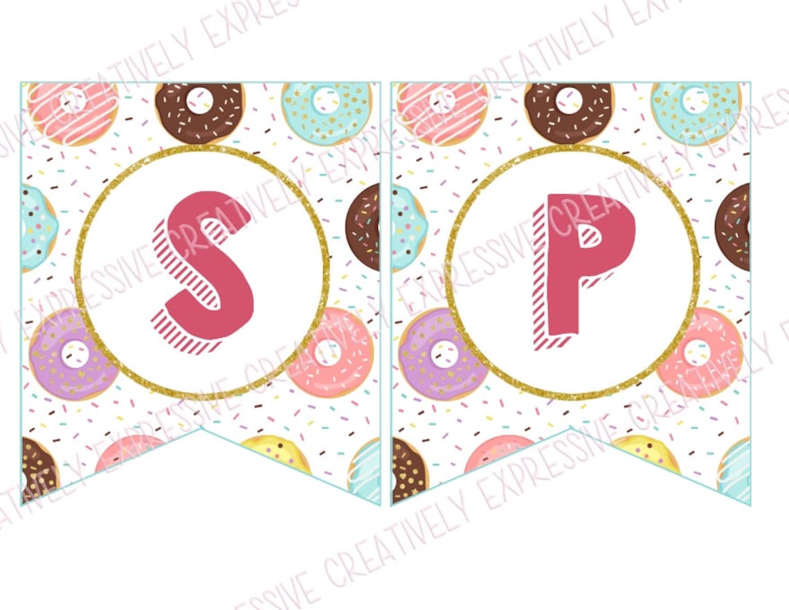 Donut Birthday Party Banner. Donut Grow up Banner. Sprinkled With Love ...