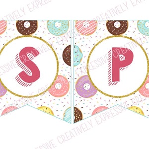 Donut Birthday Party Banner. Donut Grow up Banner. Sprinkled With Love ...