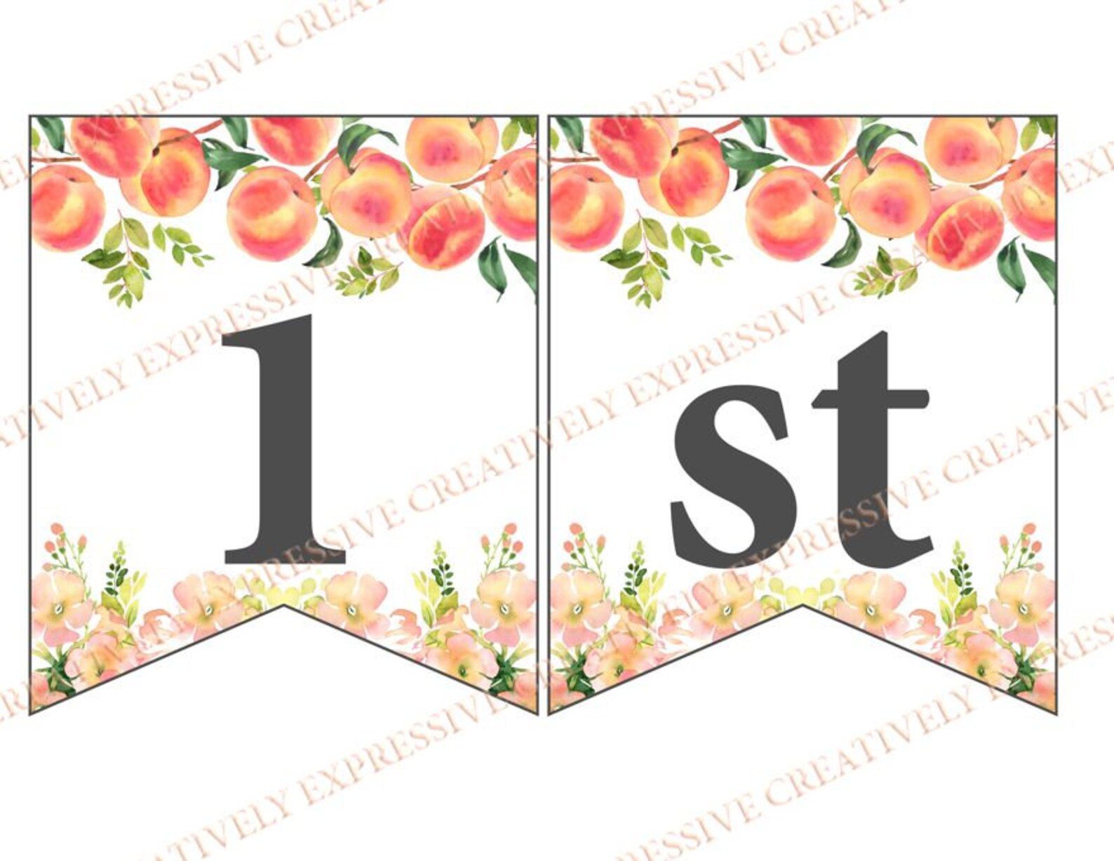 Peach Party Banner. Peach Birthday Banner. Peach Bridal Shower Banner ...