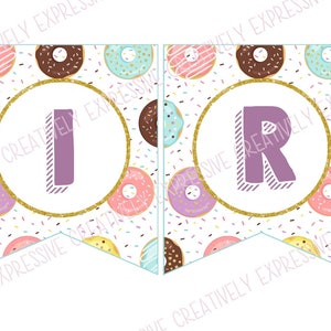 Donut Birthday Party Banner. Donut Grow up Banner. Sprinkled With Love ...
