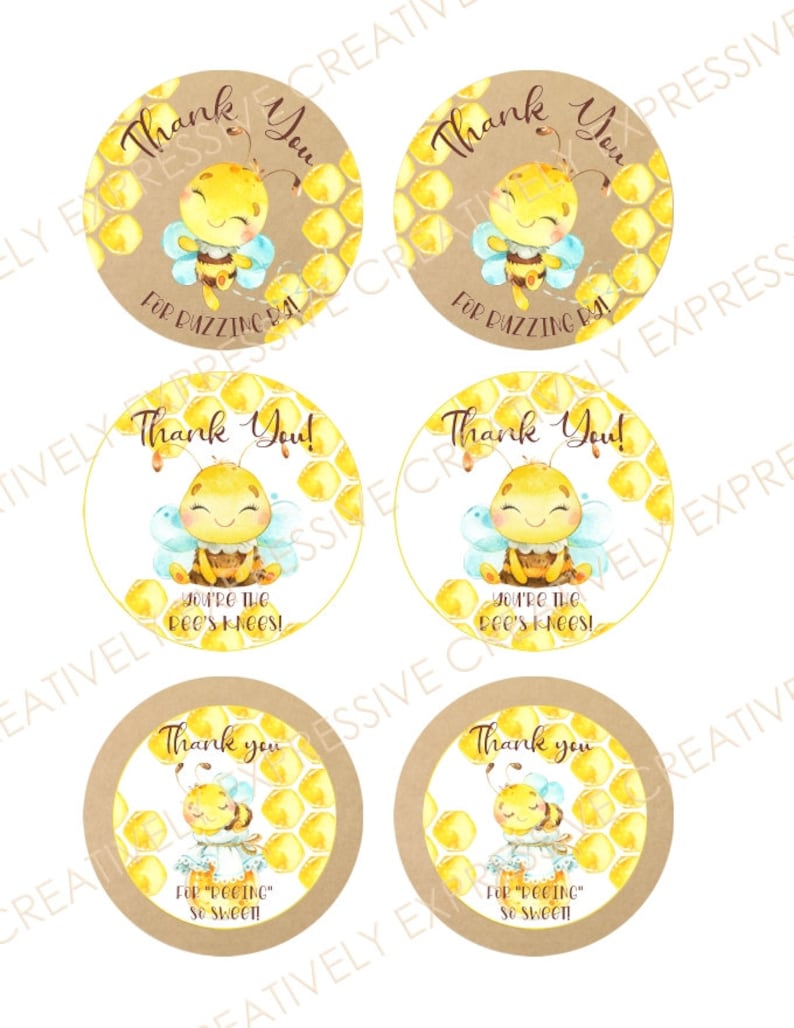 Bumblebee Birthday Party Thank You Tags. Bee Baby Shower Favor - Etsy