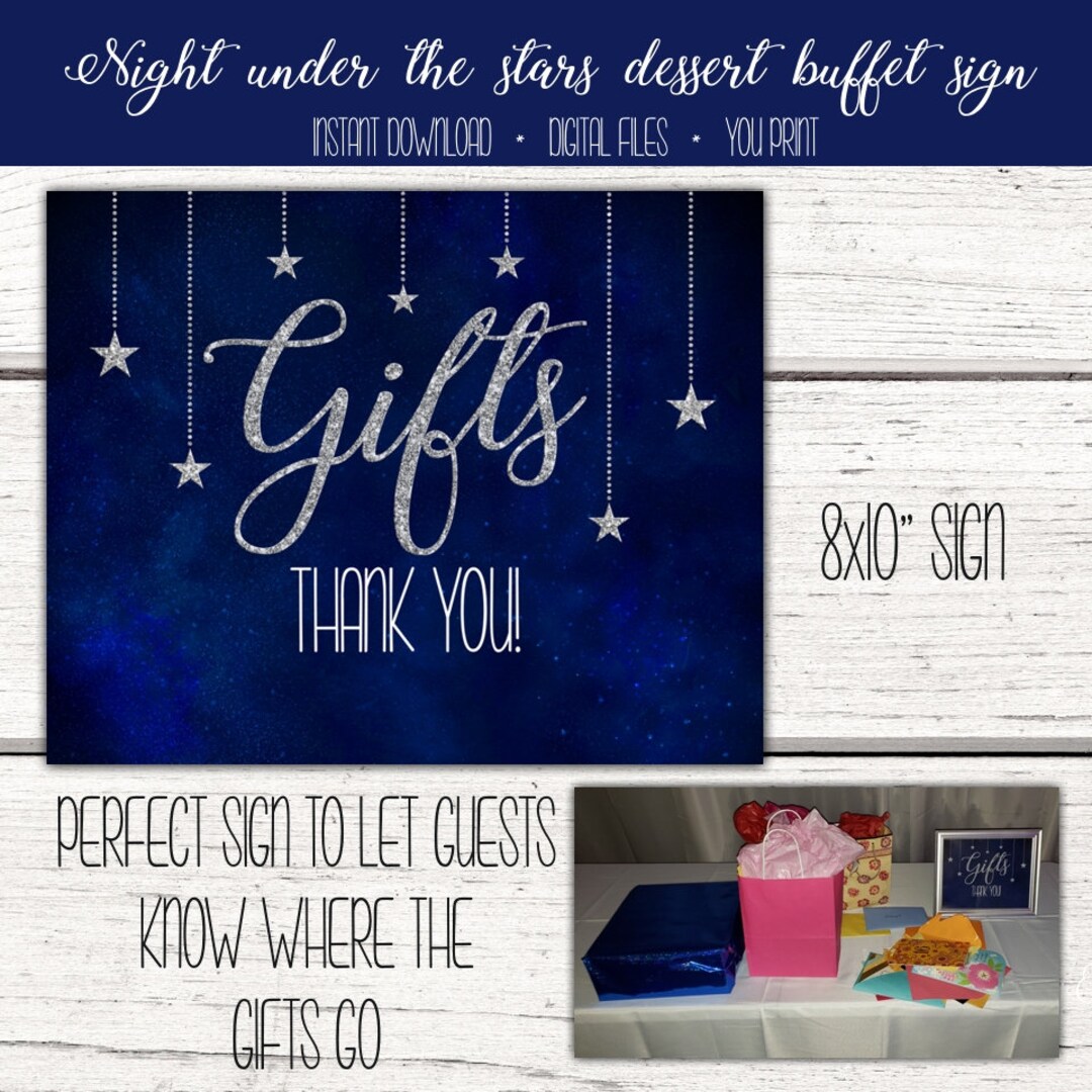 A Night Under the Stars Gift Table Sign. Starry Night Gift Table Sign ...