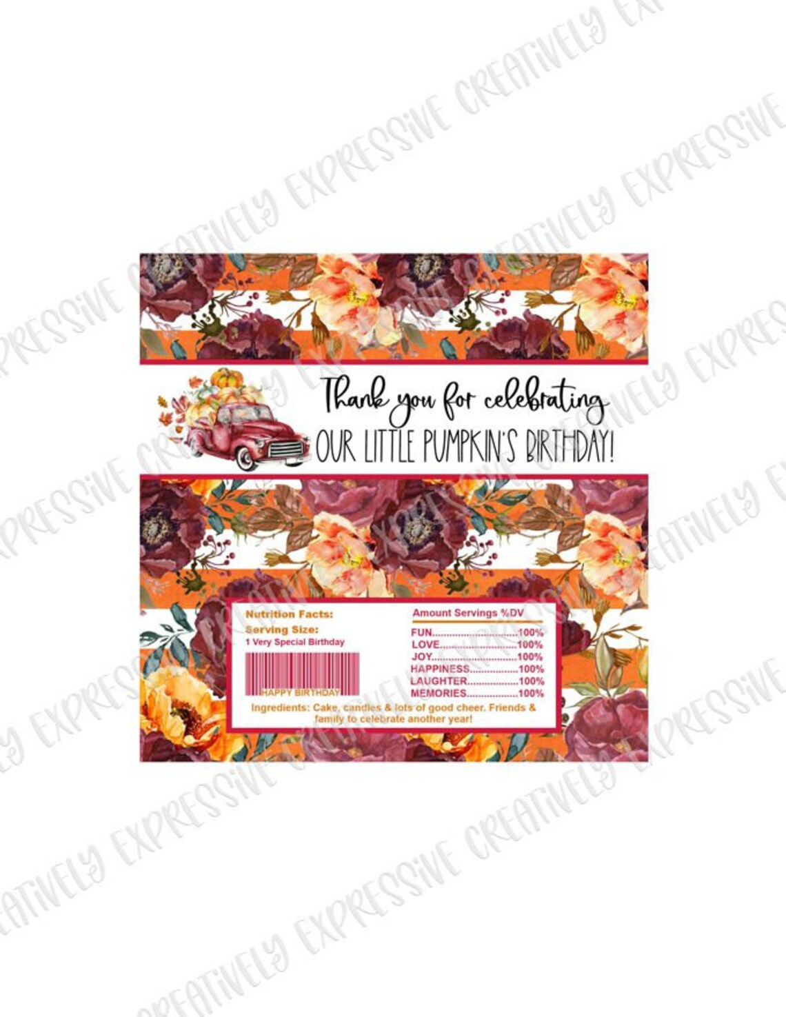Little Pumpkin Party Candy Bar Wrappers. Pumpkin Baby Shower - Etsy