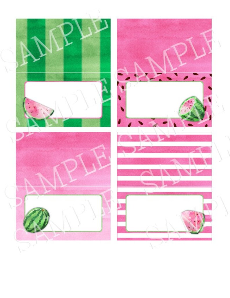 Watermelon Buffet Labels Tent Card. Food Cards. Place Card. | Etsy