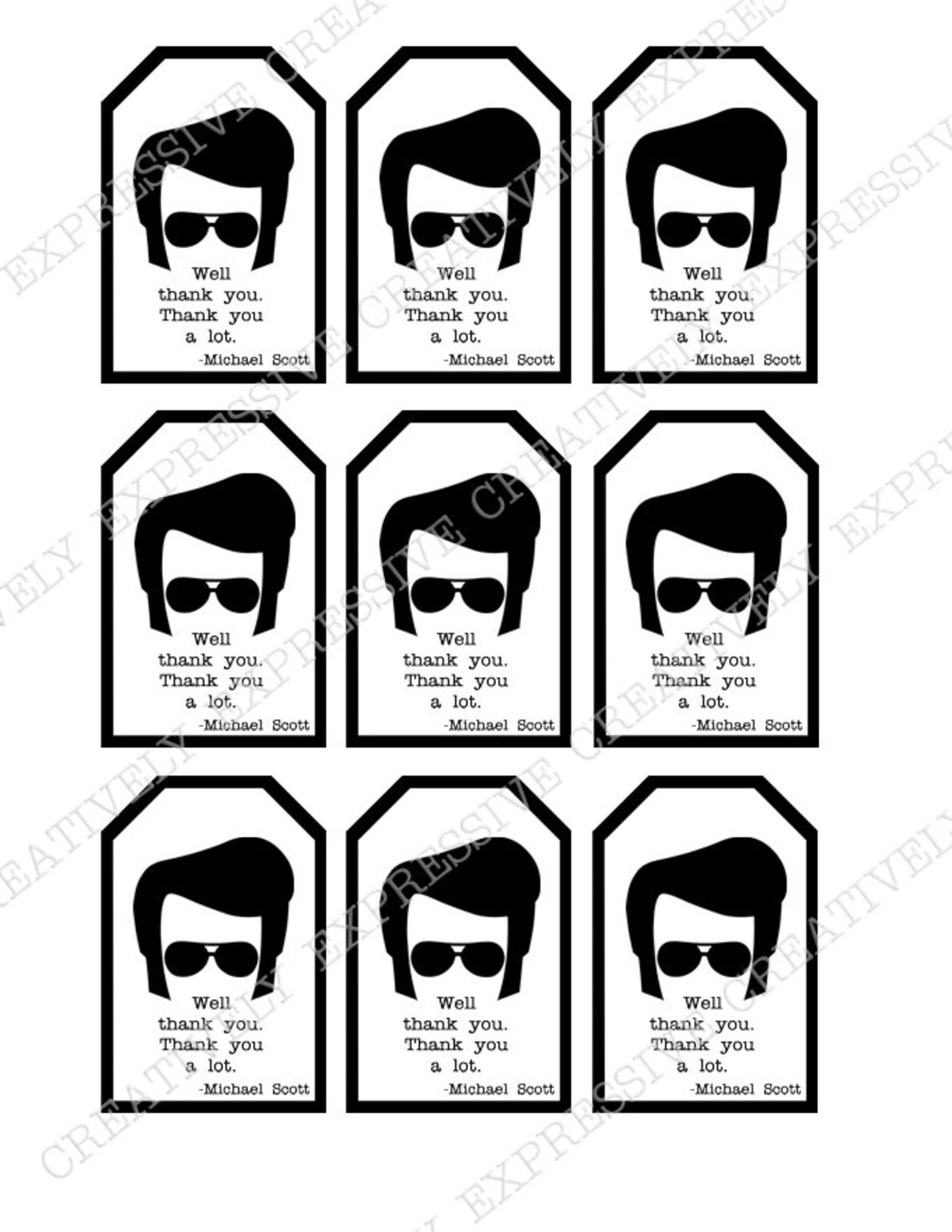 The Office Inspired Thank You Tags. Office Gift Tags. Office Favor Tags ...