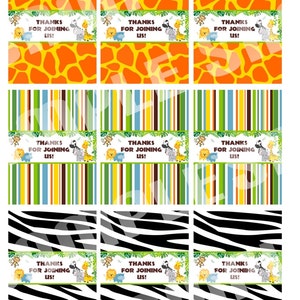 Custom Baby Shower Jungle Safari Candy Bar Wrappers, for Full Size ...