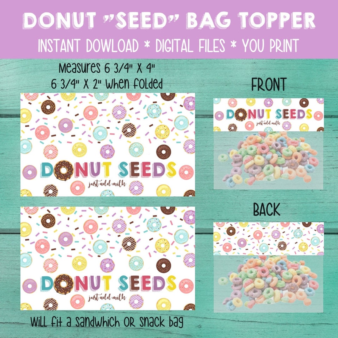 Donut Seed Bag Topper. Donut Seeds. Donut Seed Treat Topper. Donut ...