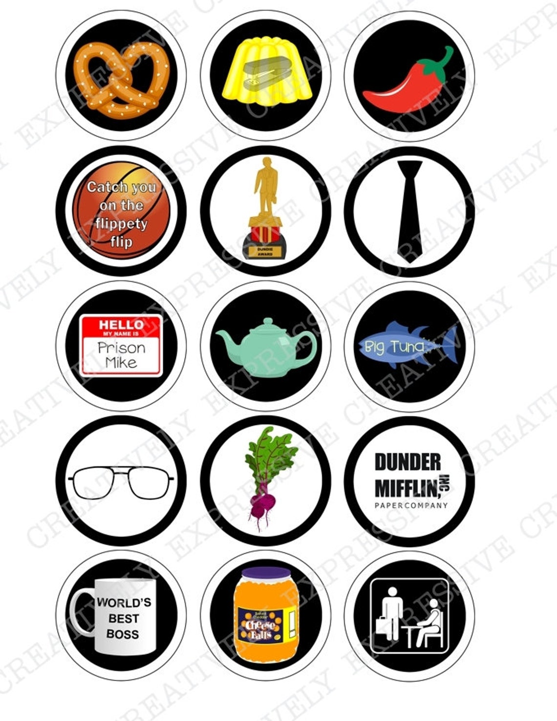 The Office Party Inspired Cupcake Toppers. Office Birthday - Etsy