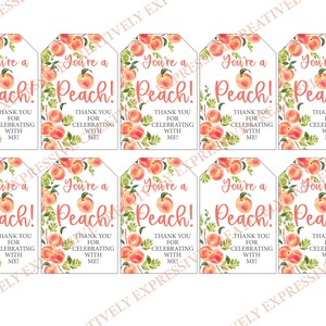 Peach Party, Peach Baby Shower, Peach Bridal Shower, Peach Favor Tags ...