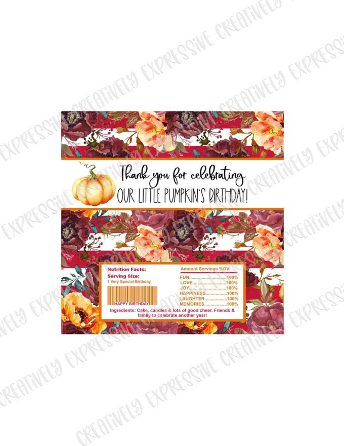 Little Pumpkin Party Candy Bar Wrappers. Pumpkin Baby Shower - Etsy