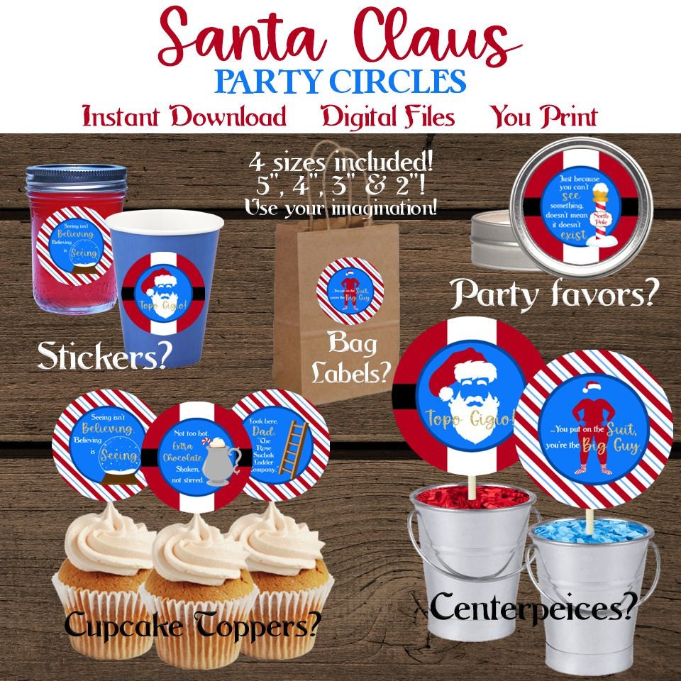 The Santa Clause Inspired Christmas Party. Santa Claus Cupcake Toppers ...
