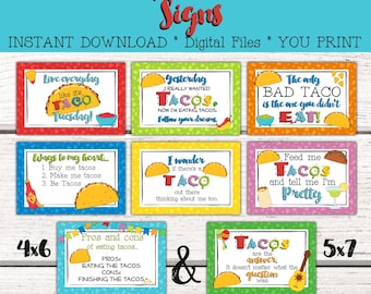 Taco Party Table Signs Fiesta Party Decorations Cinco De | Etsy