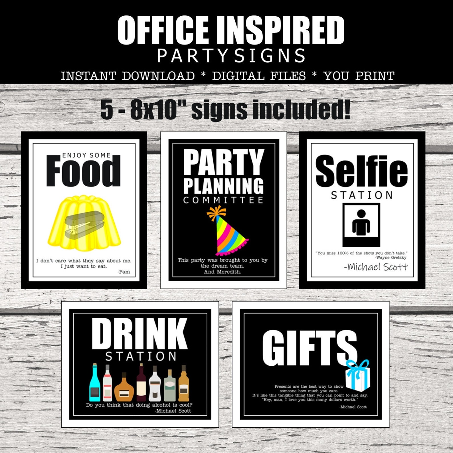 The Office Inspired Party Signs. Office Food Table Sign. Office Photo ...