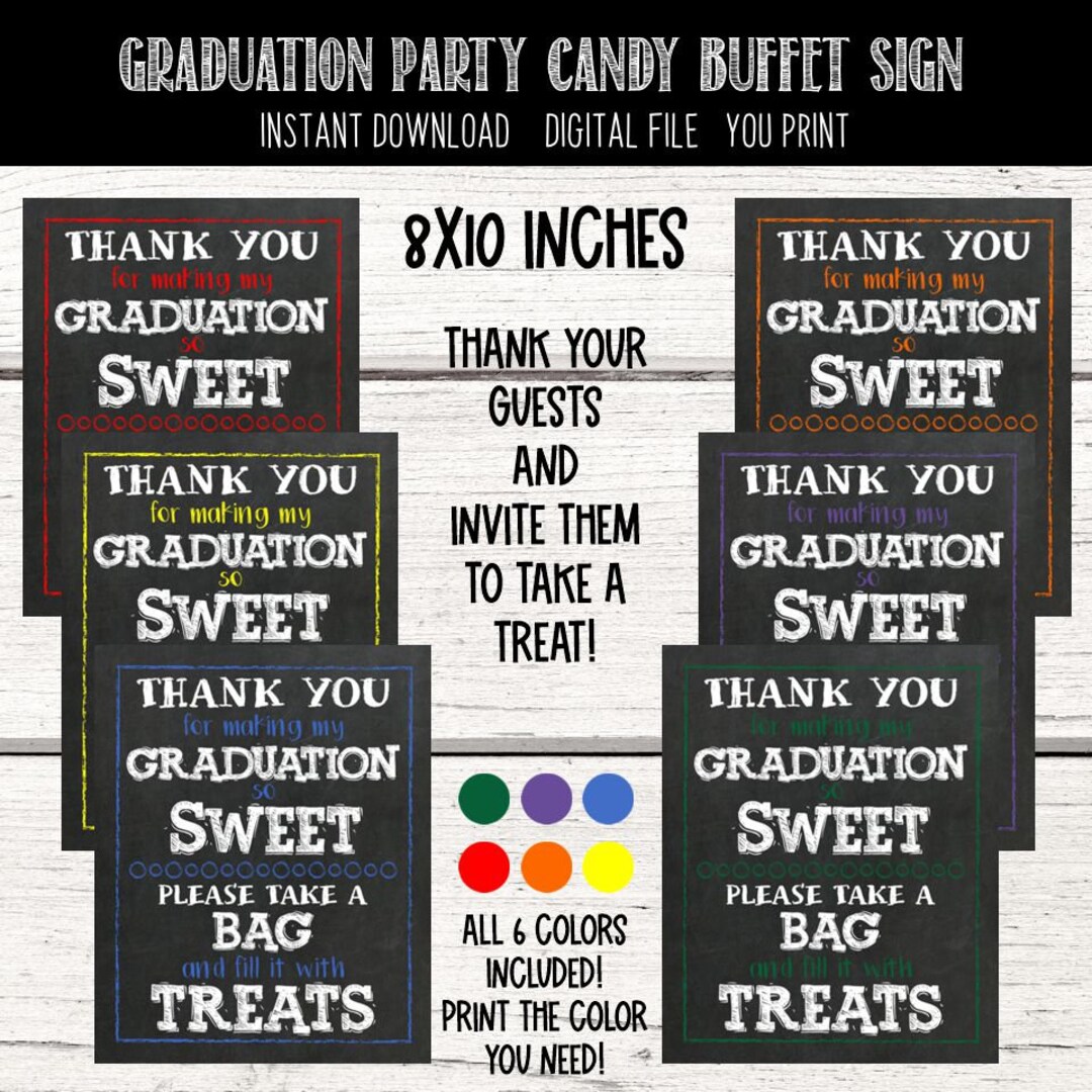 Graduation Candy Buffet Sign. Graduation Treat Table Sign. Graduation ...