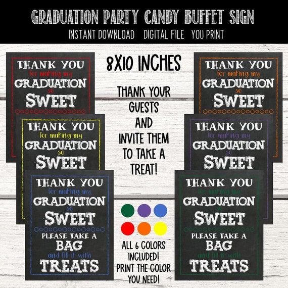 Graduation Candy Buffet Sign. Graduation Treat Table Sign. Graduation ...