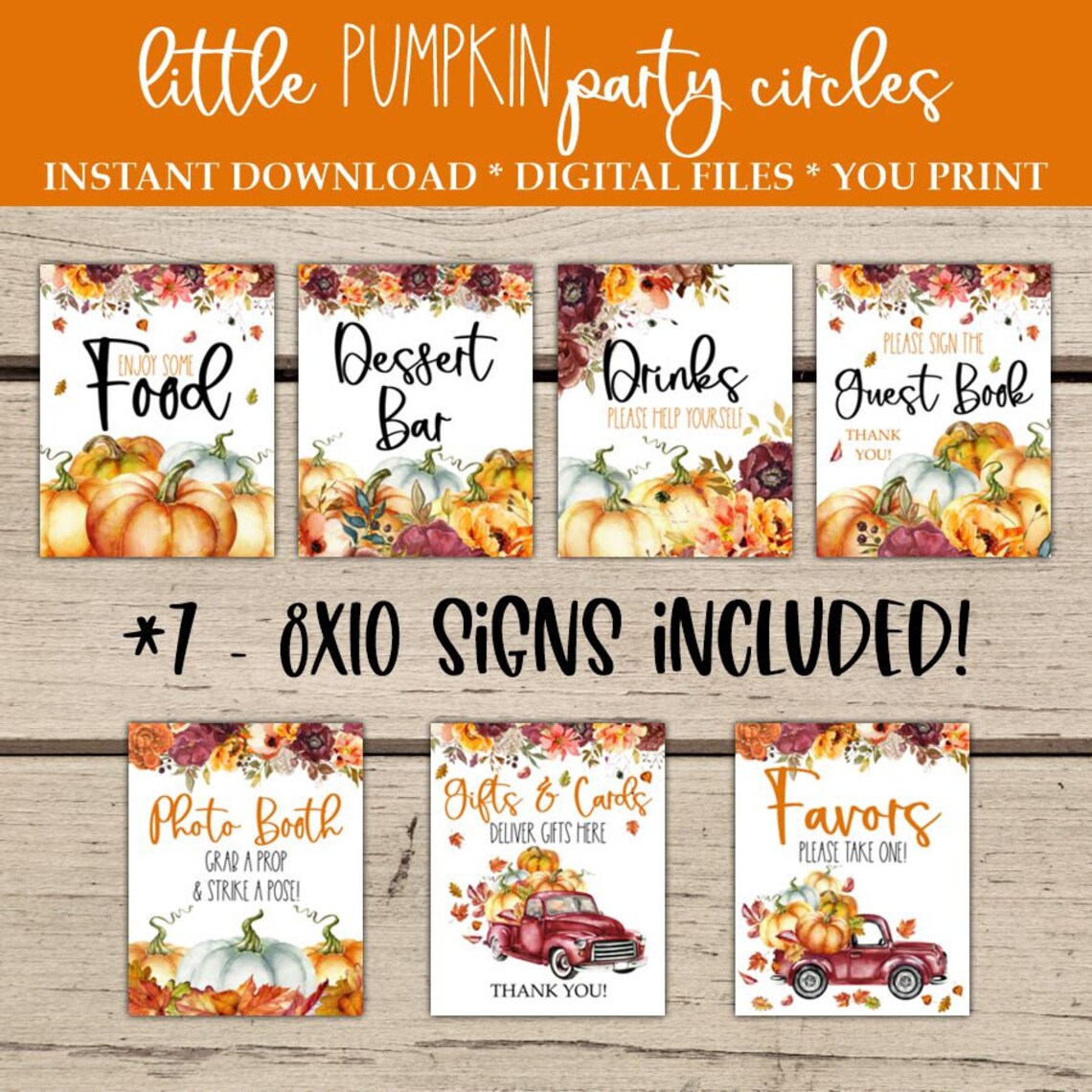 Pumpkin Party Signs. Pumpkin Table Sign. Photo Booth Sign. - Etsy