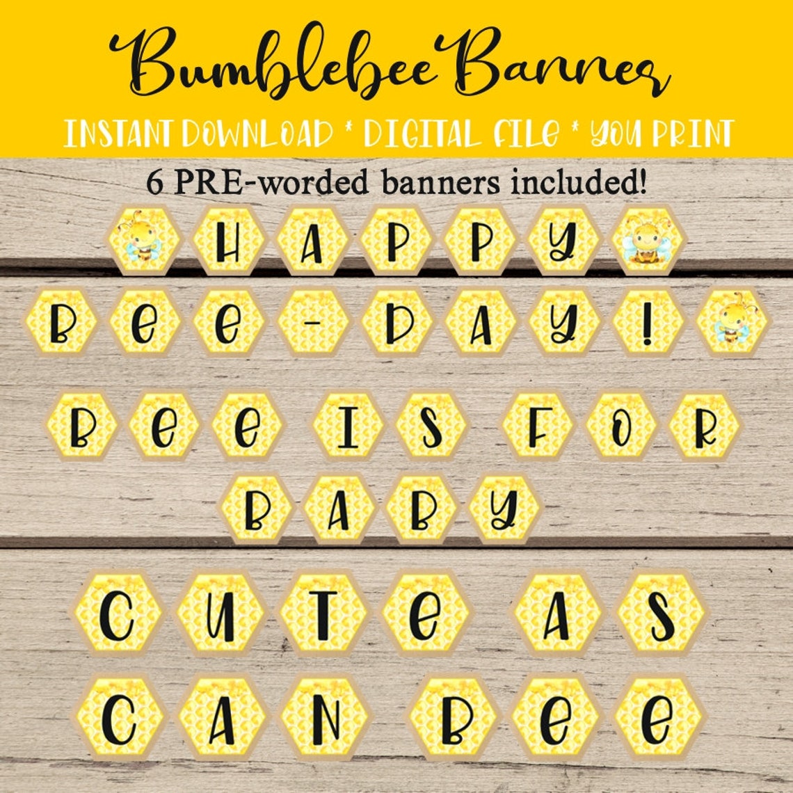 Bee Banner. Bumblebee Birthday Party Banner. Bumblebee Baby | Etsy