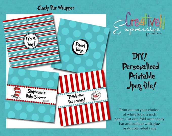 Dr. Seuss Candy Bar Wrappers, Digital File - Etsy