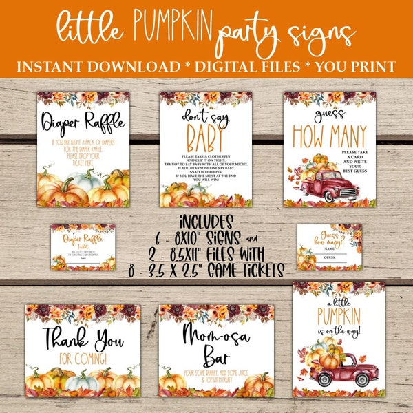 Baby Shower Little Pumpkin Table Signs - Etsy
