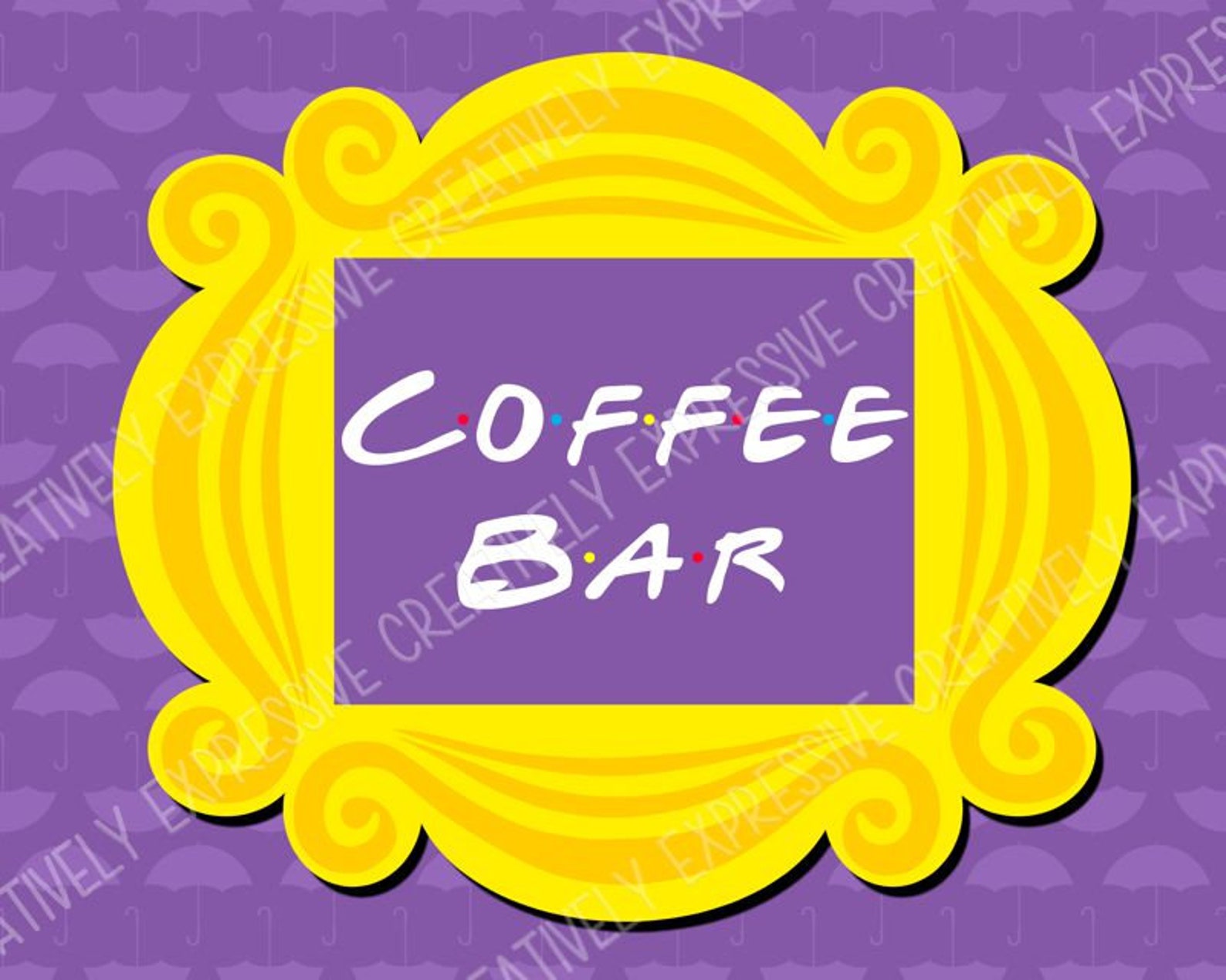 Friends Inspired Party Signs. Friends Drinks Table Sign. | Etsy