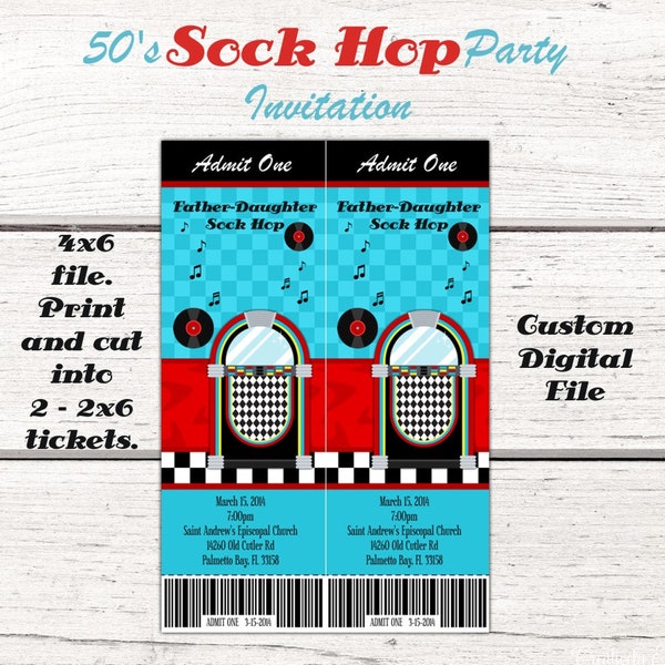 50s Party Invitation - Etsy