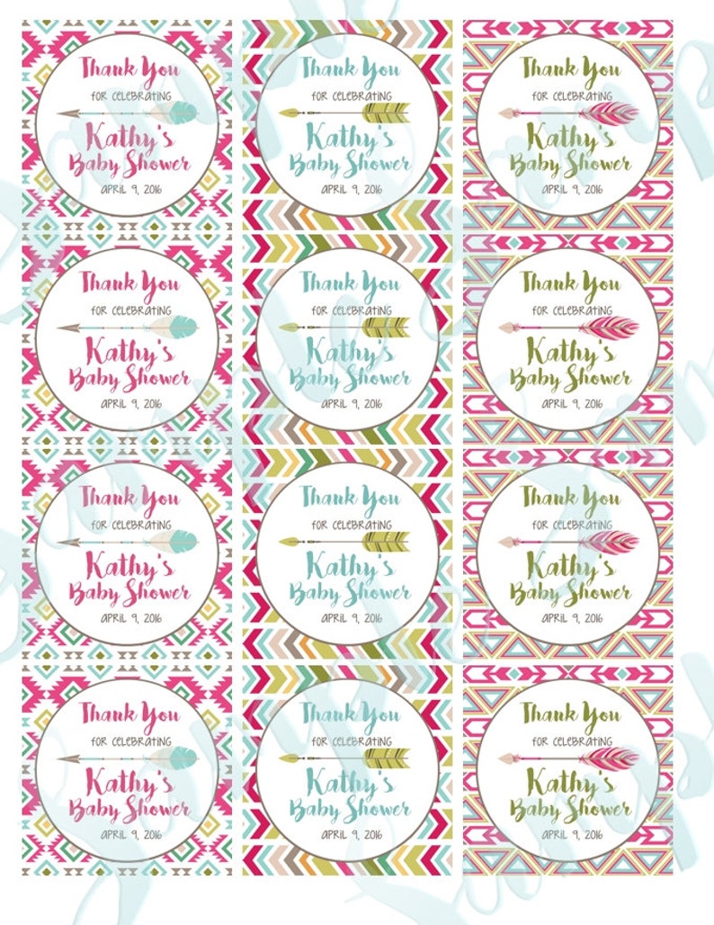 Boho Baby Shower Printable Favor Tag Bohemian Arrow Baby - Etsy