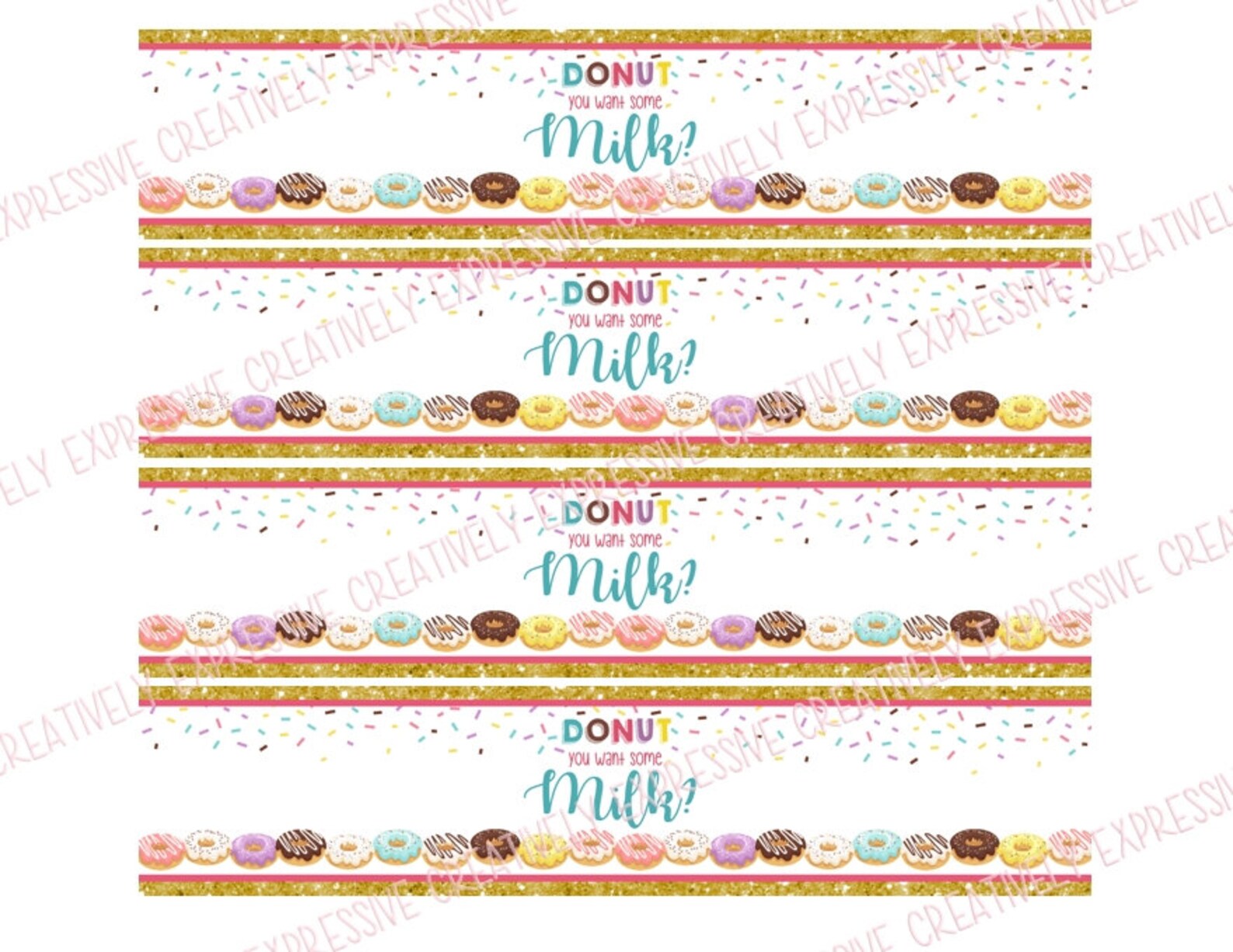 Donut Party Water Bottle Labels. Donut Party Drink Labels. - Etsy