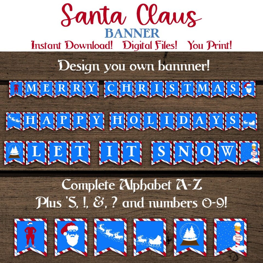 The Santa Clause Inspired Christmas Banner. Christmas Party Banner ...