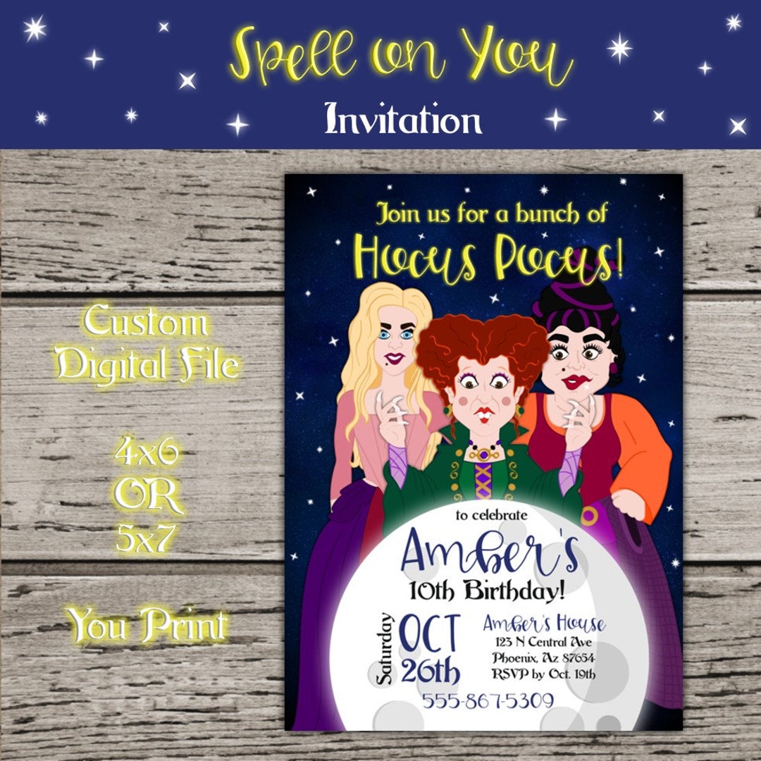 I Put a Spell on You Invitation, Hocus Pocus Invitation, Halloween ...