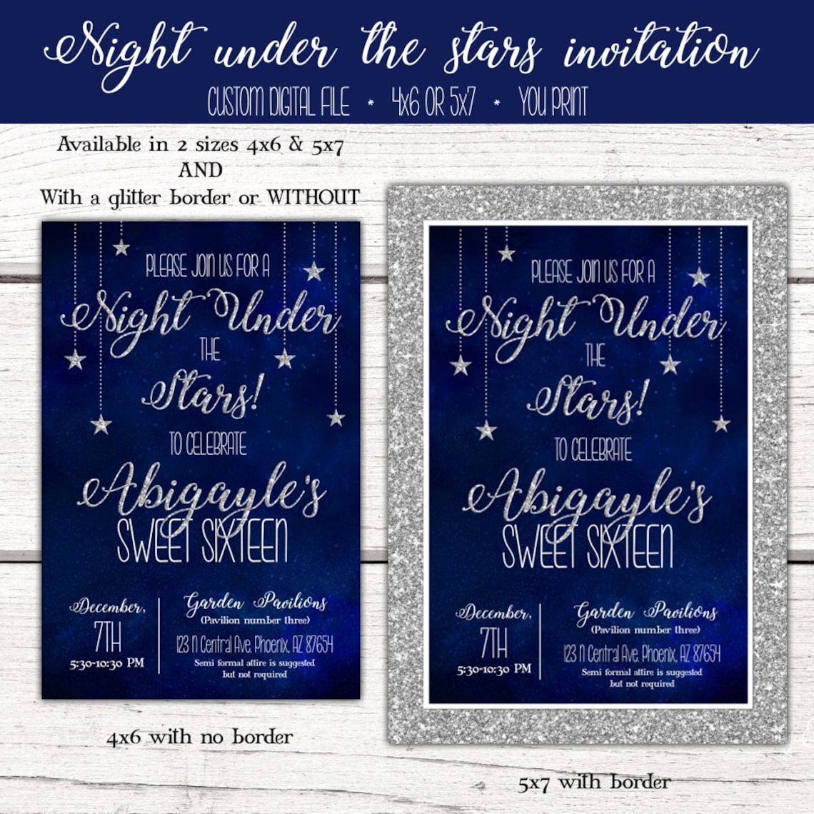A Night Under the Stars Invitation Starry Night Invitation - Etsy
