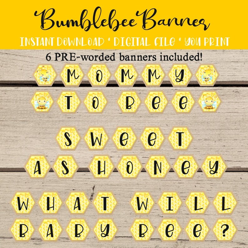 Bee Banner. Bumblebee Birthday Party Banner. Bumblebee Baby | Etsy