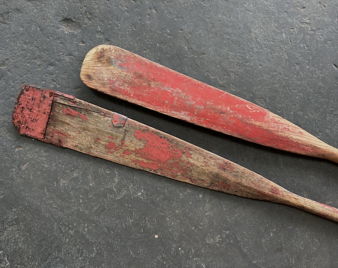 Vintage Oars Nautical Wall Art Coastal Decor Red Oars Camp Cabin ...