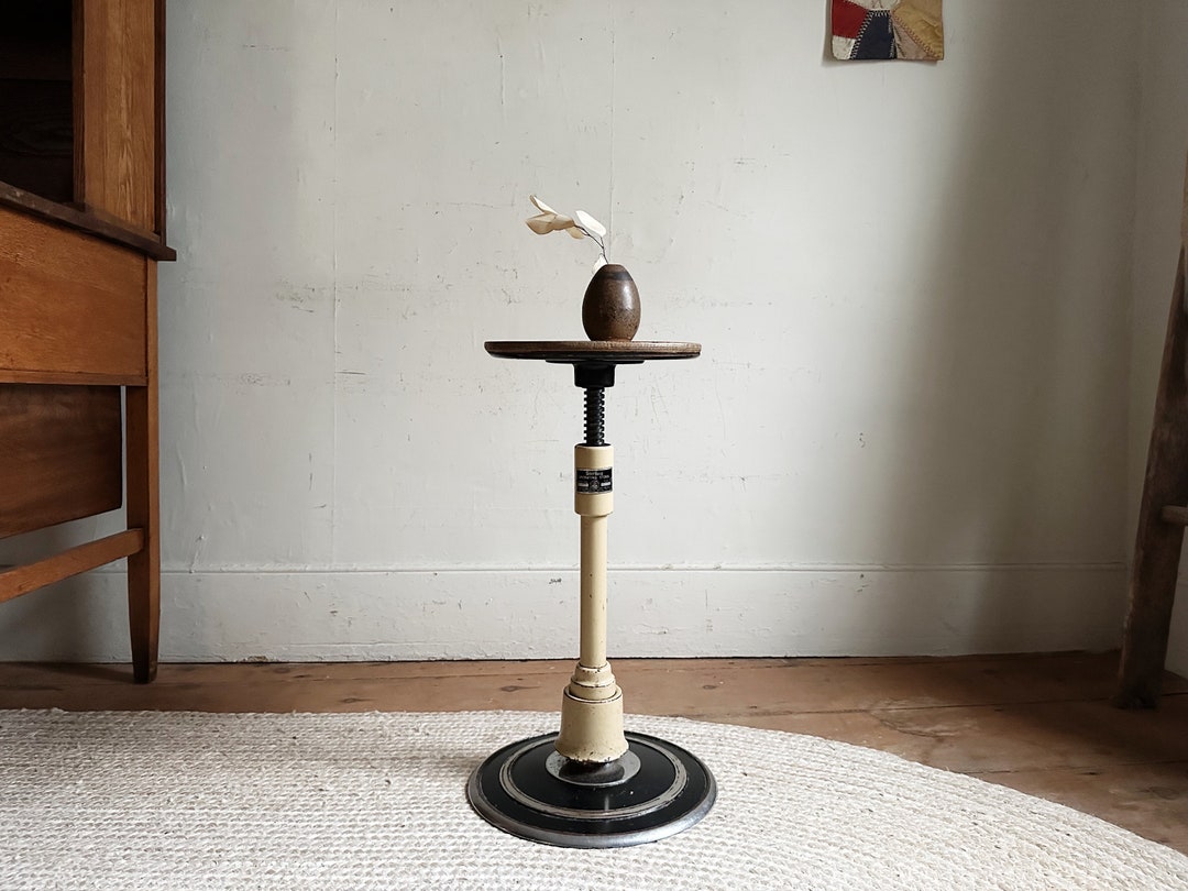 Vintage Industrial Stool Metal With Wood Seat Architectural Drafting ...