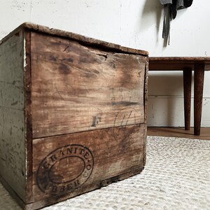 Antique Primitive Wood Crate With Lid Storage Box Rustic Farmhouse ...