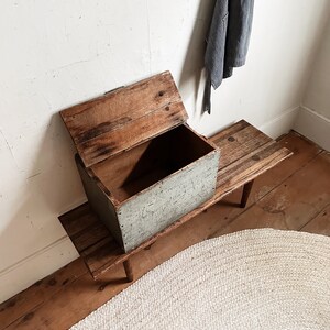 Antique Primitive Wood Crate With Lid Storage Box Rustic Farmhouse ...