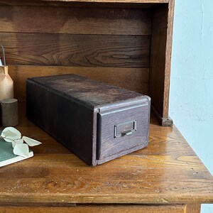 Vintage Card File Card Catalog Cabinet Wood Box Storage Box Office ...
