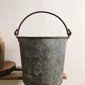 Galvanized Metal Bucket,industrial Waste Basket,trash Can,metal Waste ...