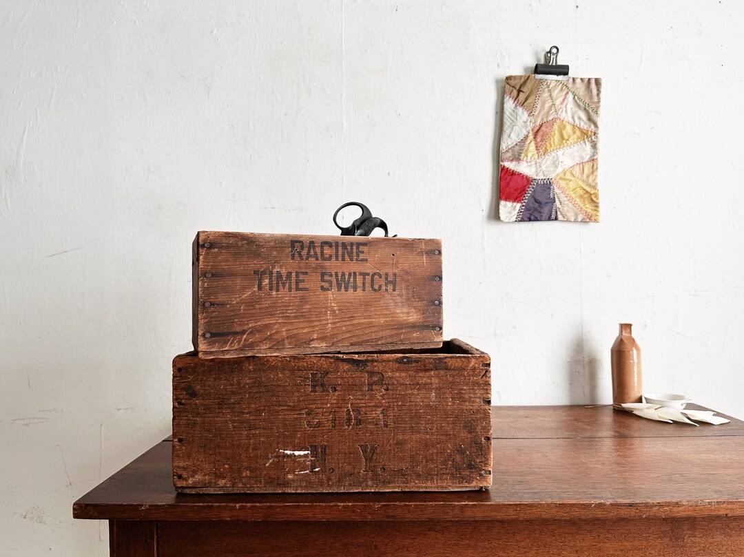 Vintage Wood Crate Antique Advertising Primitive Storage Box for ...