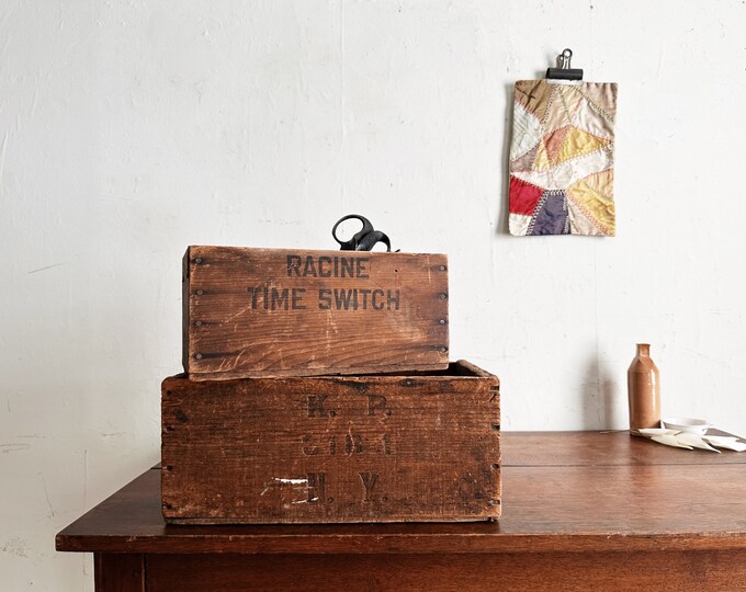 Vintage Wood Crate Antique Advertising Primitive Storage Box for ...