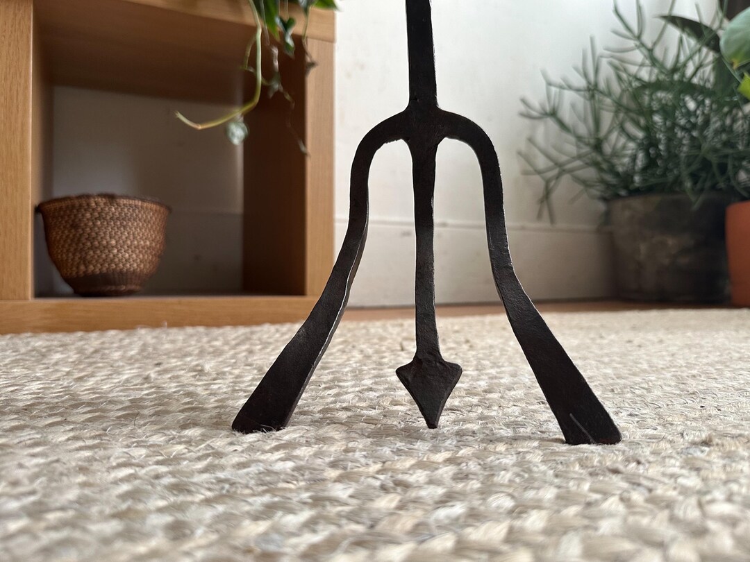 Antique Wrought Iron Fireplace Poker Fire Pit Tools Rustic Lodge Cabin ...