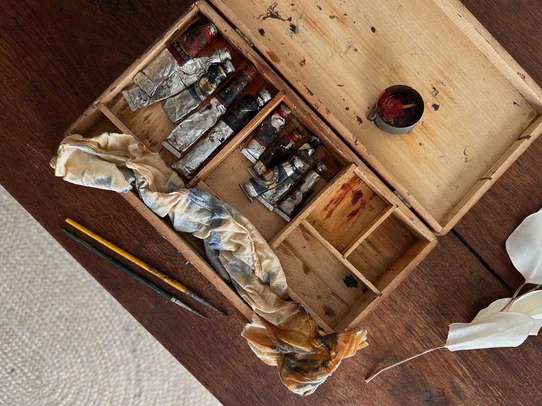 Vintage Painter’s Box With Oil Paint Artist’s Box Pochade - Etsy