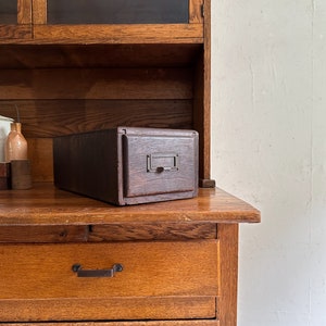 Vintage Card File Card Catalog Cabinet Wood Box Storage Box Office ...