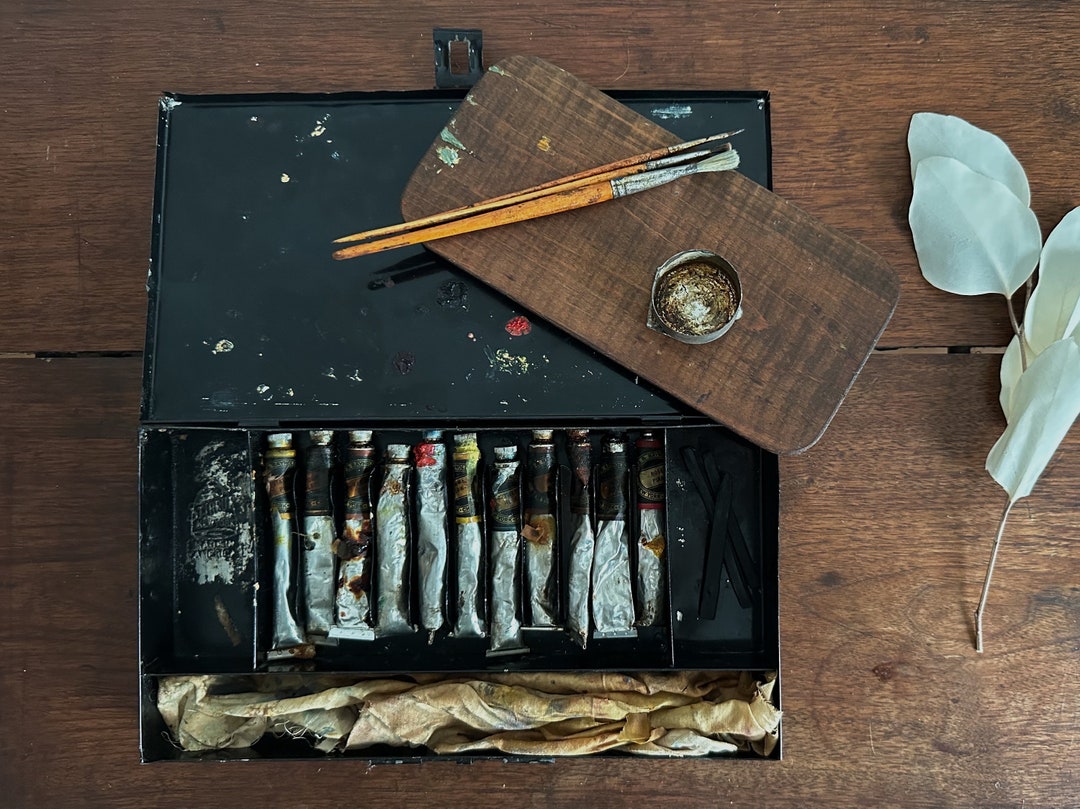 Vintage Painter’s Box With Oil Paint Artist’s Box Pochade Antique ...