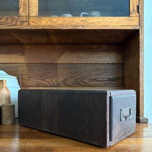 Vintage Card File Card Catalog Cabinet Wood Box Storage Box Office ...
